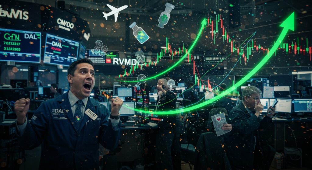 Top Stocks Surging Midday: DAL, RVMD, CNCS Insights