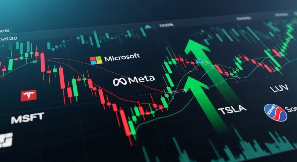 After-Hours Stock Movers: MSFT META TSLA LUV Earnings