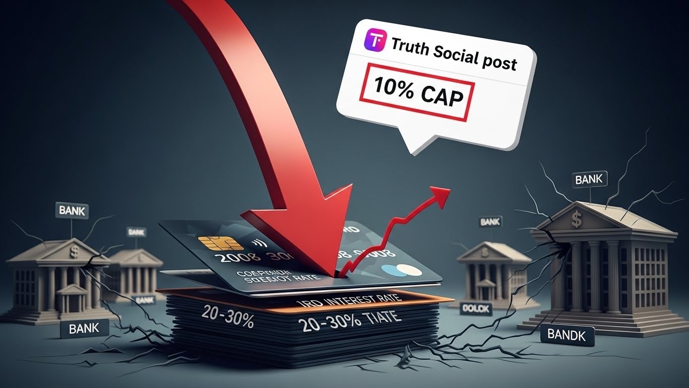 Trump’s 10% Credit Card Rate Cap Shakes Bank Stocks