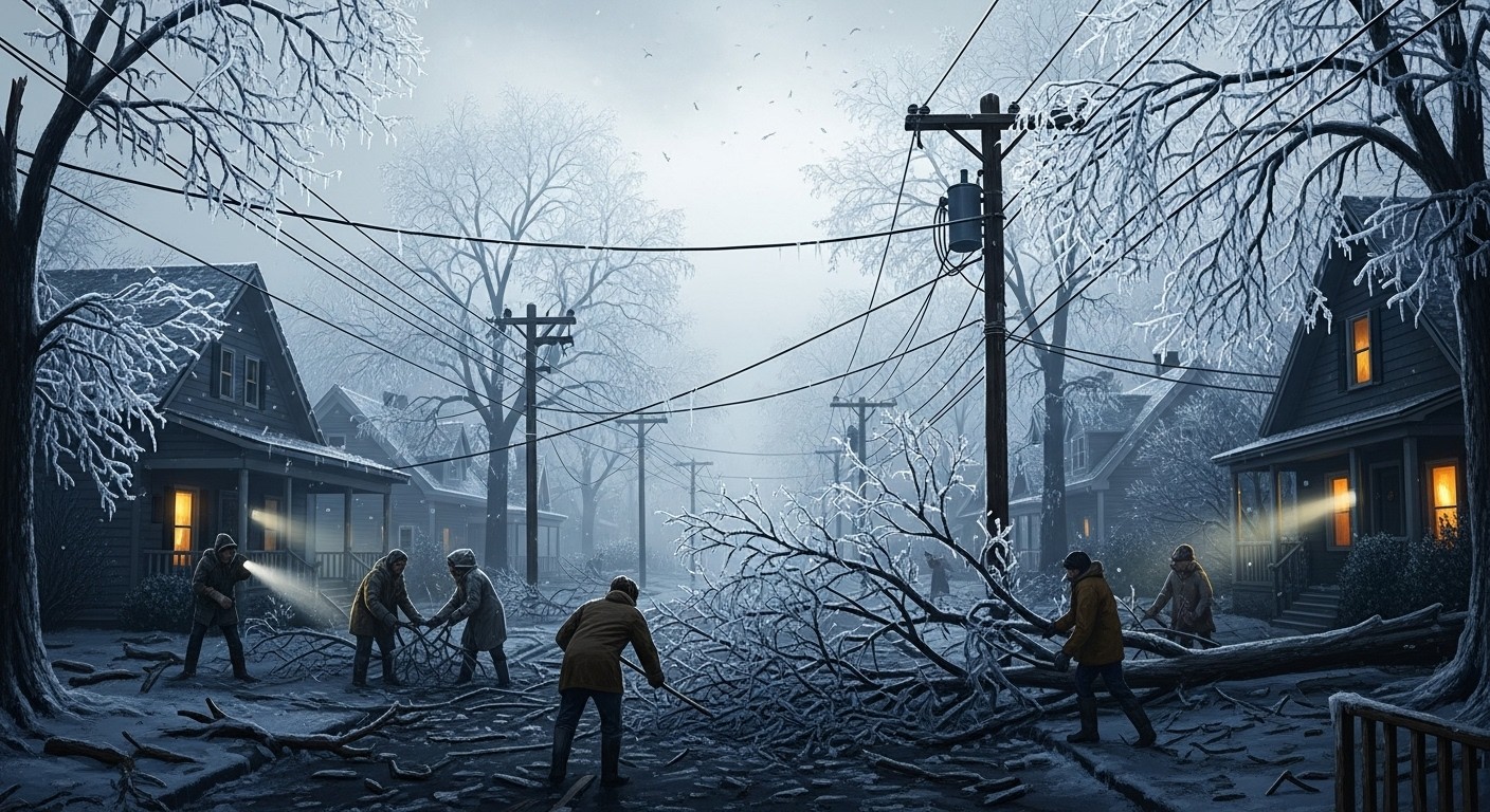 Southern Ice Storm Power Outages Leave 185000 in Dark