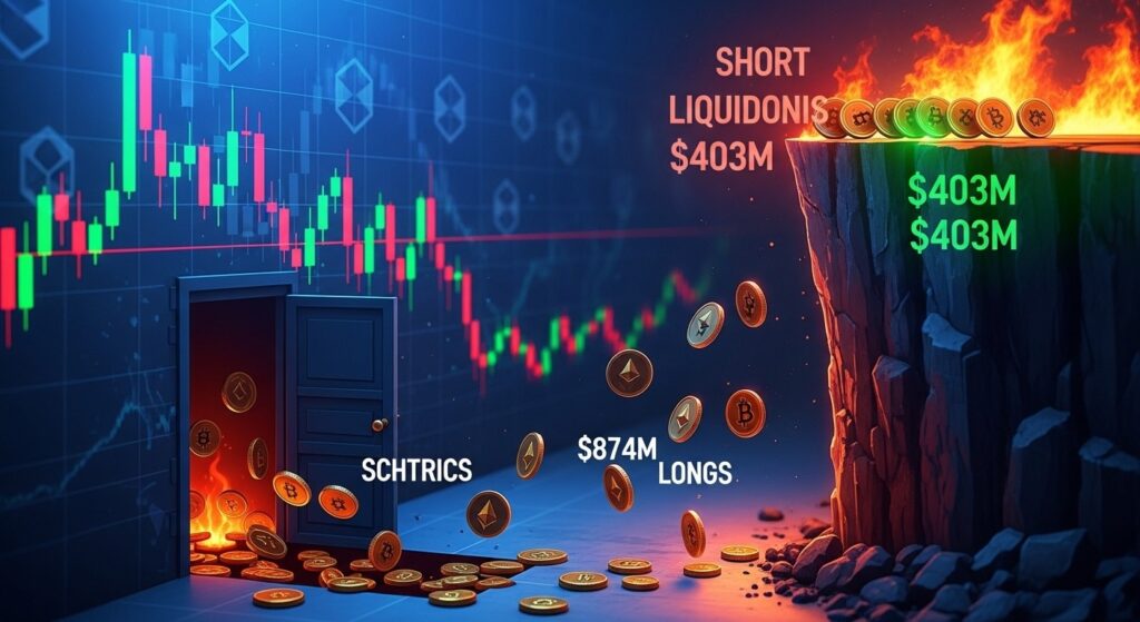 Ethereum Liquidation Map Shows $874M Long Trapdoor and $403M Short Cliff