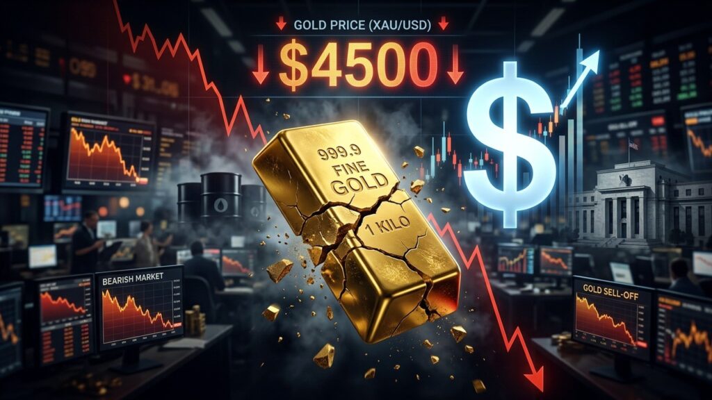 Gold Slips Below $4500 as Fed Rate Fears Trigger Sharp Pullback