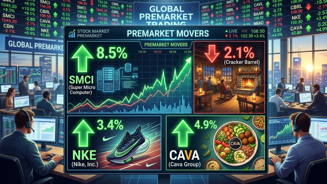 Stocks Making Biggest Premarket Moves: SMCI CRBL NKE CAVA Today