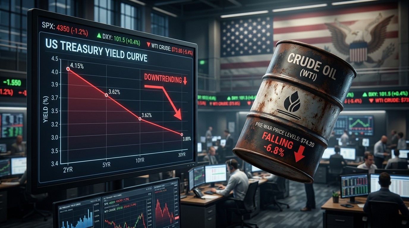 Treasury Yields Dip as Oil Prices Fall to Pre-War Levels